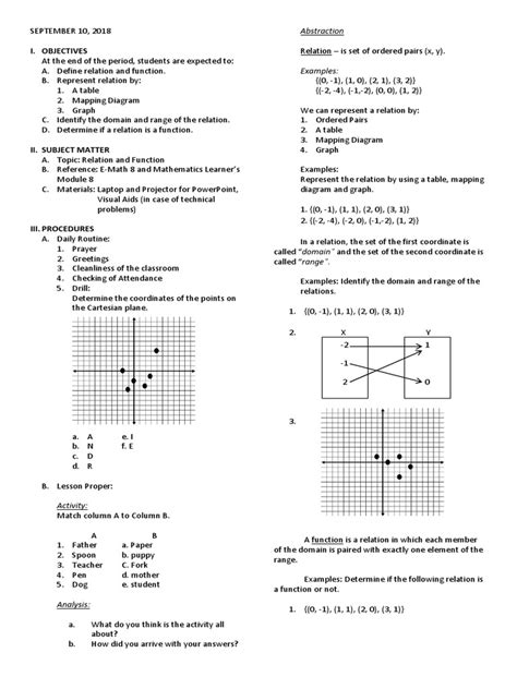 Relation And Function Pdf Function Mathematics Mathematical Objects
