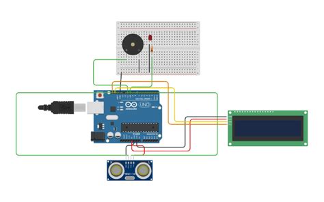 Circuit Design Program 7 Ultrasonic Distance Sensor Tinkercad