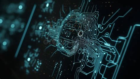 Abstract Computer Chip Pattern Glows In Futuristic Digital Display Backdrop Generated By Ai