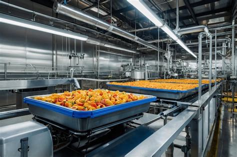 Modern Food Factory With Robotic Systems Premium Ai Generated Image