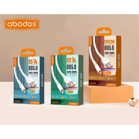 Abodos As Ds321 120w Usb Data Cable 6a Super Fast Chaging 1 2 Meter High Speed Shopee Malaysia