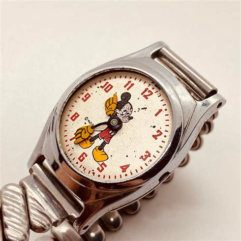 1950s Us Time Mickey Mouse Watch For Parts And Repair Not Working Vintage Radar