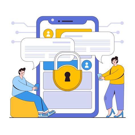 Secure Communication Vector Illustration Concept With Characters Encrypted Messaging Private