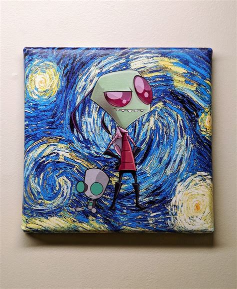 Invader Zim And Gir Crossover Printed Canvas Etsy