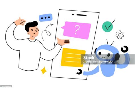 Ai 채팅 응용 프로그램 인공 지능과의 대화 로봇은 인간이 질문에 답할 수 있도록 도와줍니다 온라인 지원 고객 서비스 챗봇에 대한 스톡 벡터 아트 및 기타 이미지 Istock