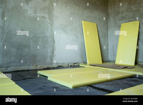 Installation Of Expanded Polystyrene For Floor Insulation Expanded
