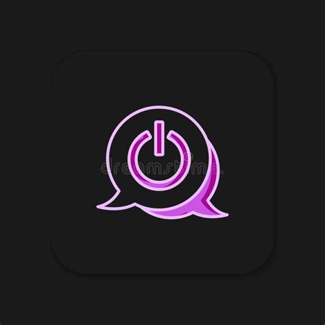 Filled Outline Power Button Icon Isolated On Black Background Start Sign Flat Filled Outline