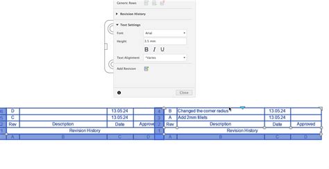 Adding A Revision In The Revision History Table Generates A New Table