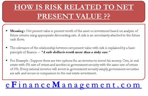 How Is Risk Related To Net Present Value NPV EFinanceManagement