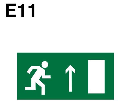 Эвакуационный знак Светящийся фотолюминисцентный Е11 Направление к эвакуационному выходу прямо
