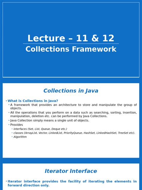 Aoop Lecture 11 12 Collections Framework Pdf