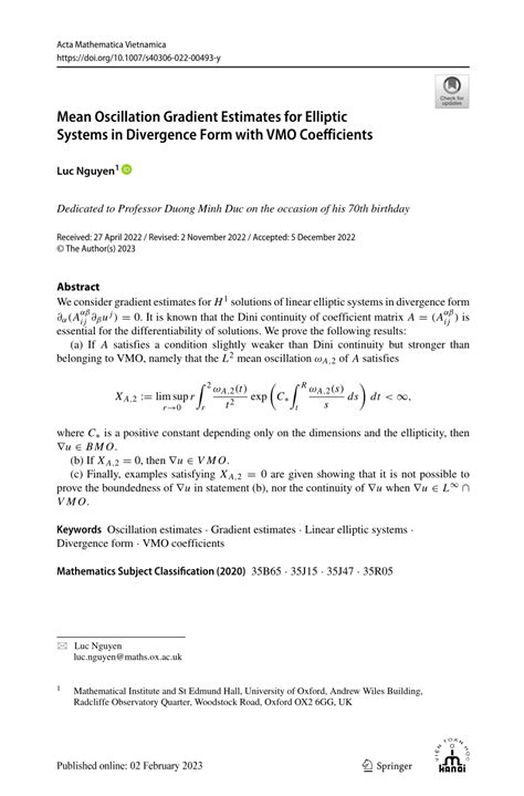 Pdf Mean Oscillation Gradient Estimates For Elliptic Systems In