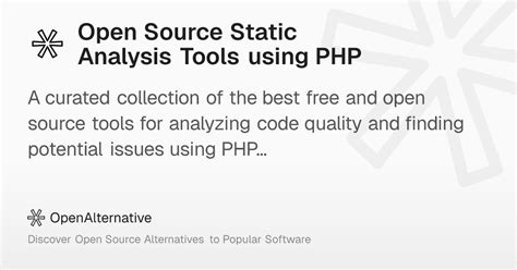 best open source static analysis tools using php 2025