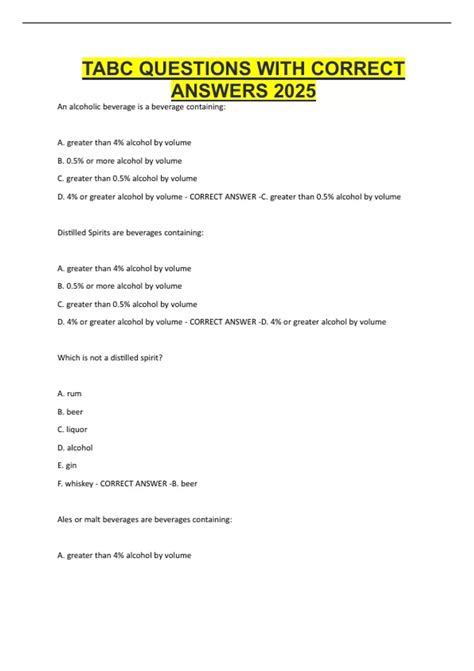 TABC QUESTIONS WITH CORRECT ANSWERS Tabc Stuvia US