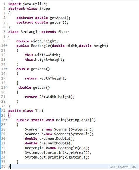 按要求编写一个java应用程序：（1）编写一个矩形类rect，包含：两个属性2、定义一个接口shape，包括计算图形面积（getarea）和周长（getcir）编写一个矩形类