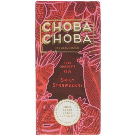Buy Choba Choba 71% Spicy Strawberry Chocolate Bar (91g) cheaply | coop.ch