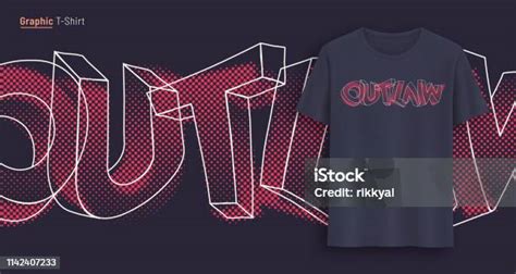 무법자 그래픽 T 셔츠 디자인 타이포 그래피 양식에 일치 시키는 텍스트 인쇄 0명에 대한 스톡 벡터 아트 및 기타 이미지 0명 3차원 형태 T 셔츠 Istock