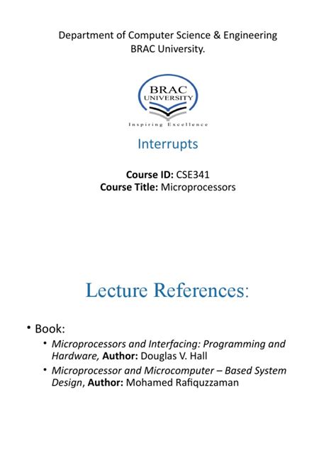 Interrupts Department Of Computer Science And Engineering Brac