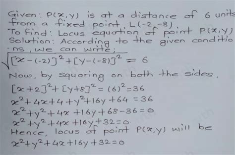 Solved Satu Titik Tetap L 2 8 Find The Equation Of A Locus Of