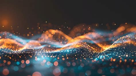 Futuristic Abstract Network With Glowing Particles Ai Generated Stock Illustration