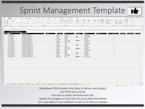Sprint Management Excel Template Scrum Excel Template Agile Excel