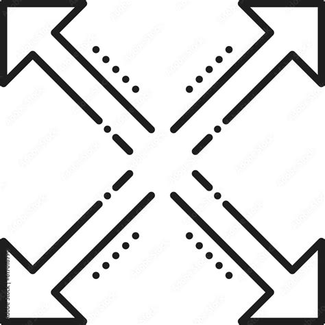 compression sign resize and scale line icon scaling smaller and