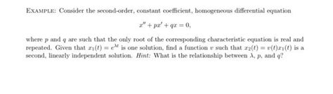 Solved Example Consider The Second Order Constant