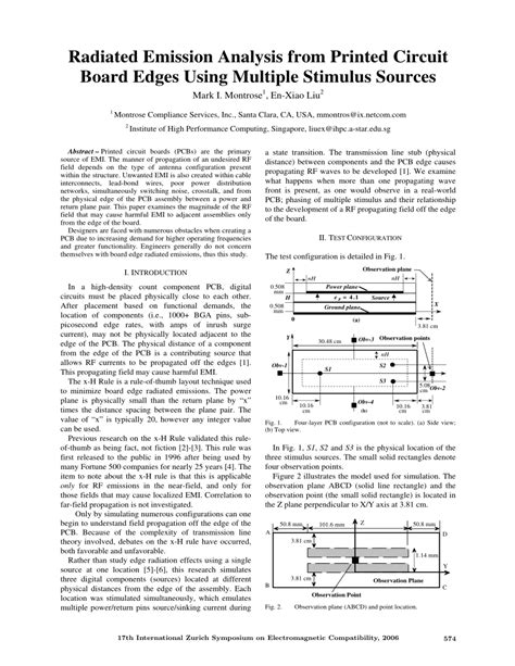 Pdf Radiated Emission Analysis From Printed Circuit Board Edges Using Multiple Stimulus Sources