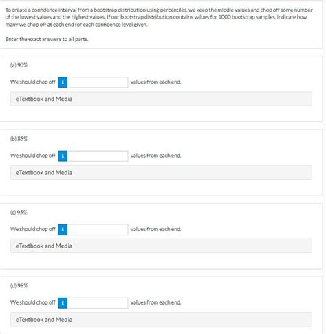 Solved To Create A Confidence Interval From A Bootstrap Chegg Com
