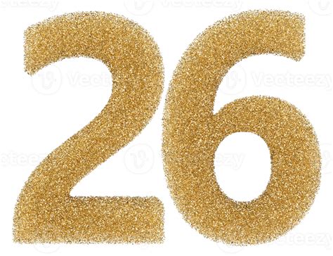 Number 26 Golden Glitter 46599622 Png