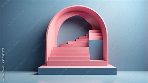 3d Render With A Minimalist Abstract Backdrop Blue Background With