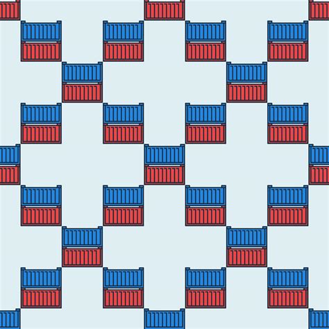 Two Shipping Containers Colored Seamless Pattern Transportation Background 60182368 Vector Art