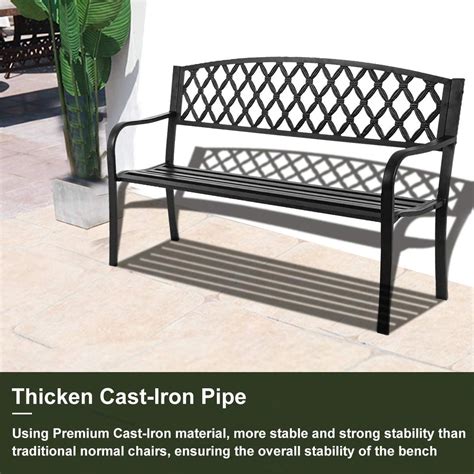 Park Bench Garden Bench Metal Bench 400lbs Outdoor Porch Bench With