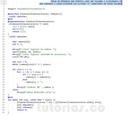 Poo Objective C Eliminar Ultimos Caracteres
