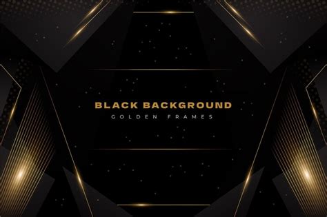 골든 프레임이 있는 그라데이션 검정색 배경 무료 벡터