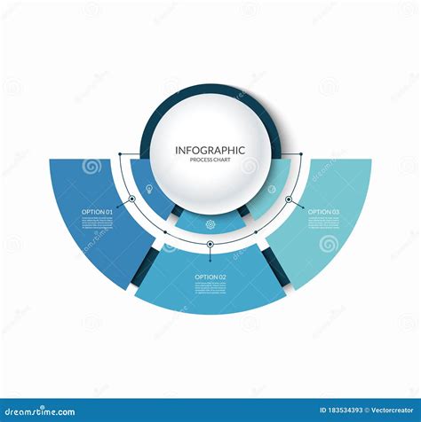Infographic Semi Circular Chart Divided Into 4 Parts Step By Step