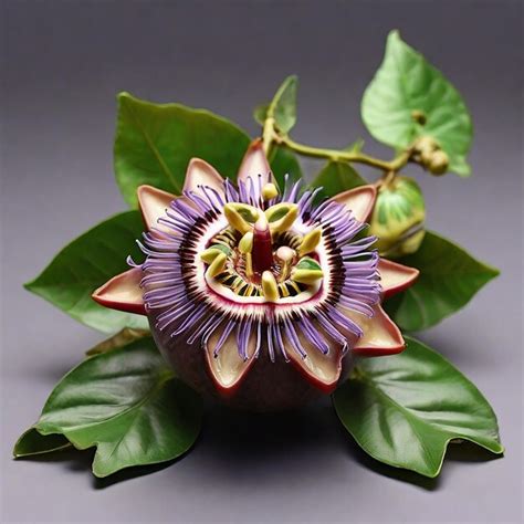 Premium Photo Passion Fruit With Leaves