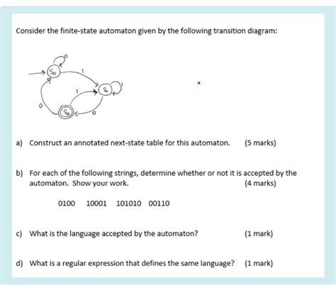Solved Consider The Finite State Automaton Given By The