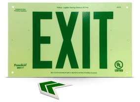 Photoluminescent Framed Red Exit Sign Claim Your Discount