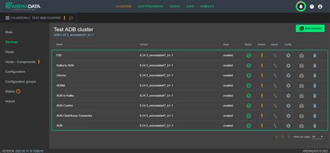 Добавление сервисов в кластер Adb с помощью Adcm Offline Adb Arenadata Docs