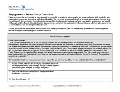 Sample Focus Group Questions Focus Group Report Template