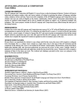 AP Language And Composition Approved Syllabus By TeachWithMsFeldkamp