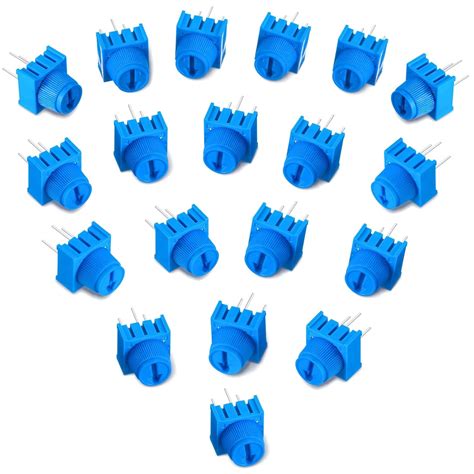 Xd 12 Pieces 10k Ohm Trim Potentiometer Kit With Knob Variable Resistors Breadboard Trimmer