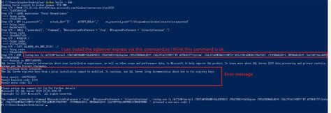 I Need Help Fail To Build The Sqlserver Express Image Via The Dockerfile Issue