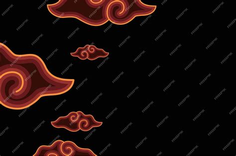 Premium Vector Side Brown Clouds Black Background