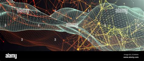 Polygonal Science Background With Connecting Dots And Lines Digital Data Visualization Vector