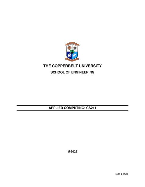 Cs211 Iterations The Copperbelt University School Of Engineering