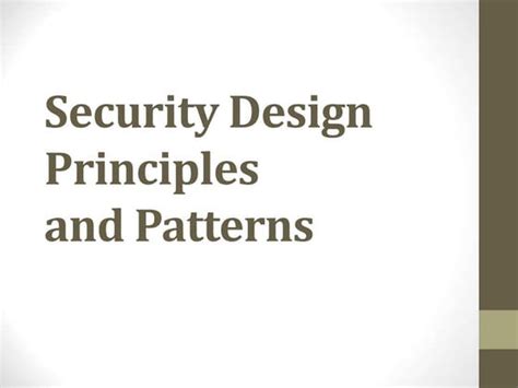 Fundamentalsecuritydesignprinciplespptx