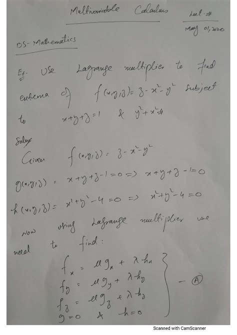 Solution How To Find Extrema Of Function Using Lagrange Multiplier