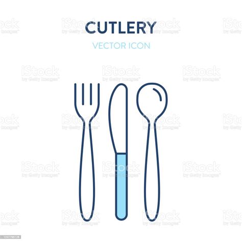 칼 붙이 아이콘입니다 흰색 배경에 포크 나이프와 숟가락의 벡터 간단한 개요 그림의 집합입니다 음식 식기 주방 레스토랑 또는 매점
